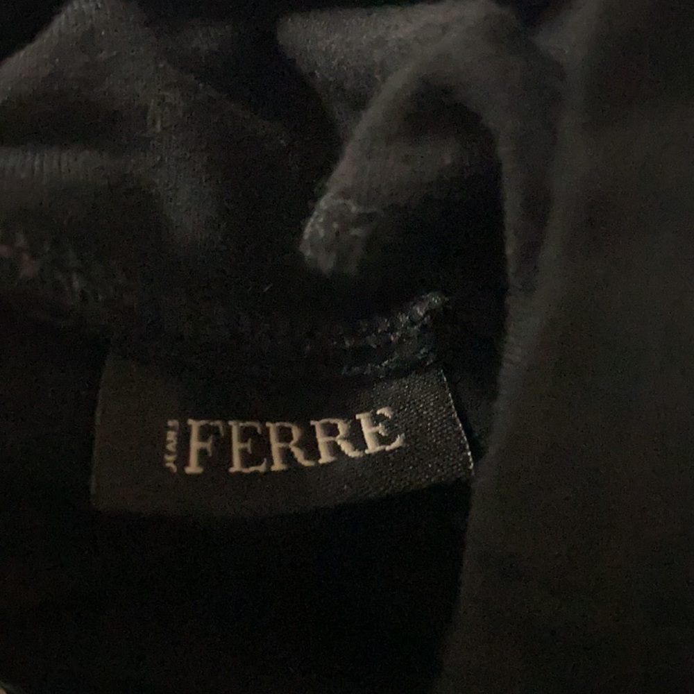 Ferre Black Cotton Stretch Sparkling Logo Turtleneck … - Gem